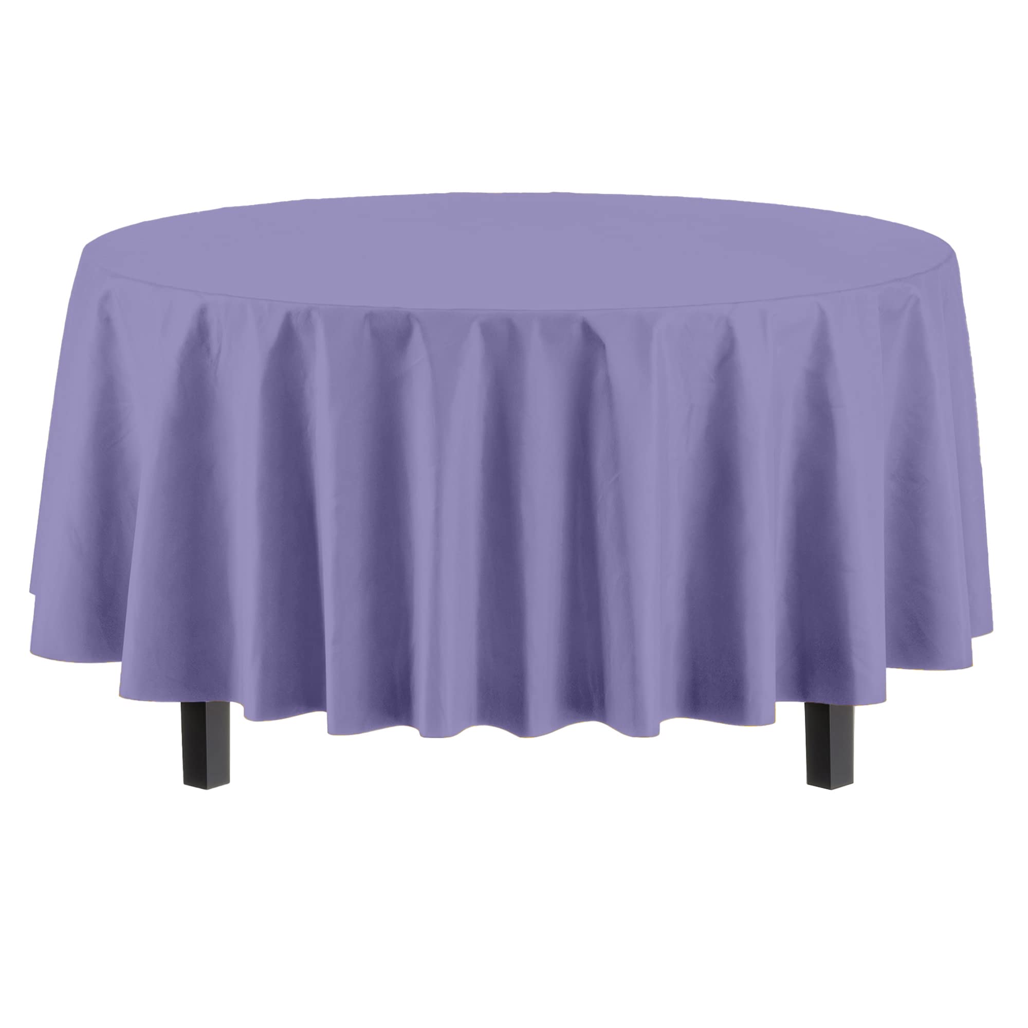 Premium Round Lavender Plastic Table Cover