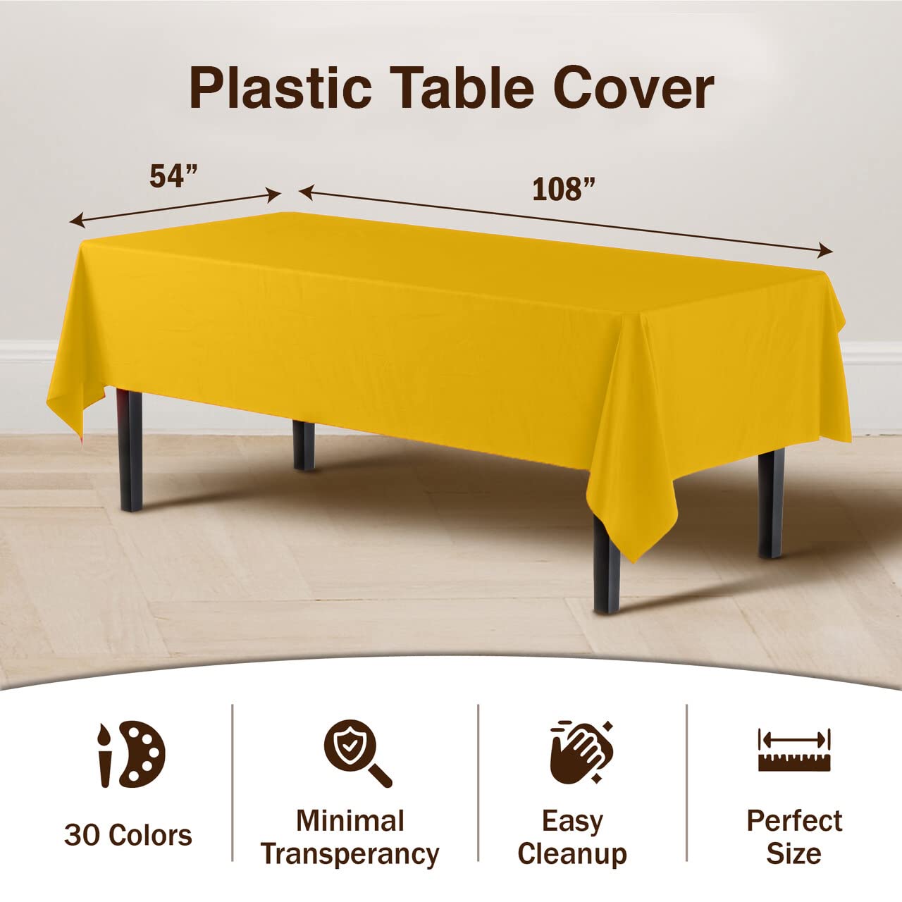 Premium Yellow Plastic Table Cover