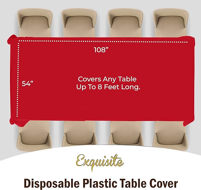 Red Plastic Table Cover | Case of 48