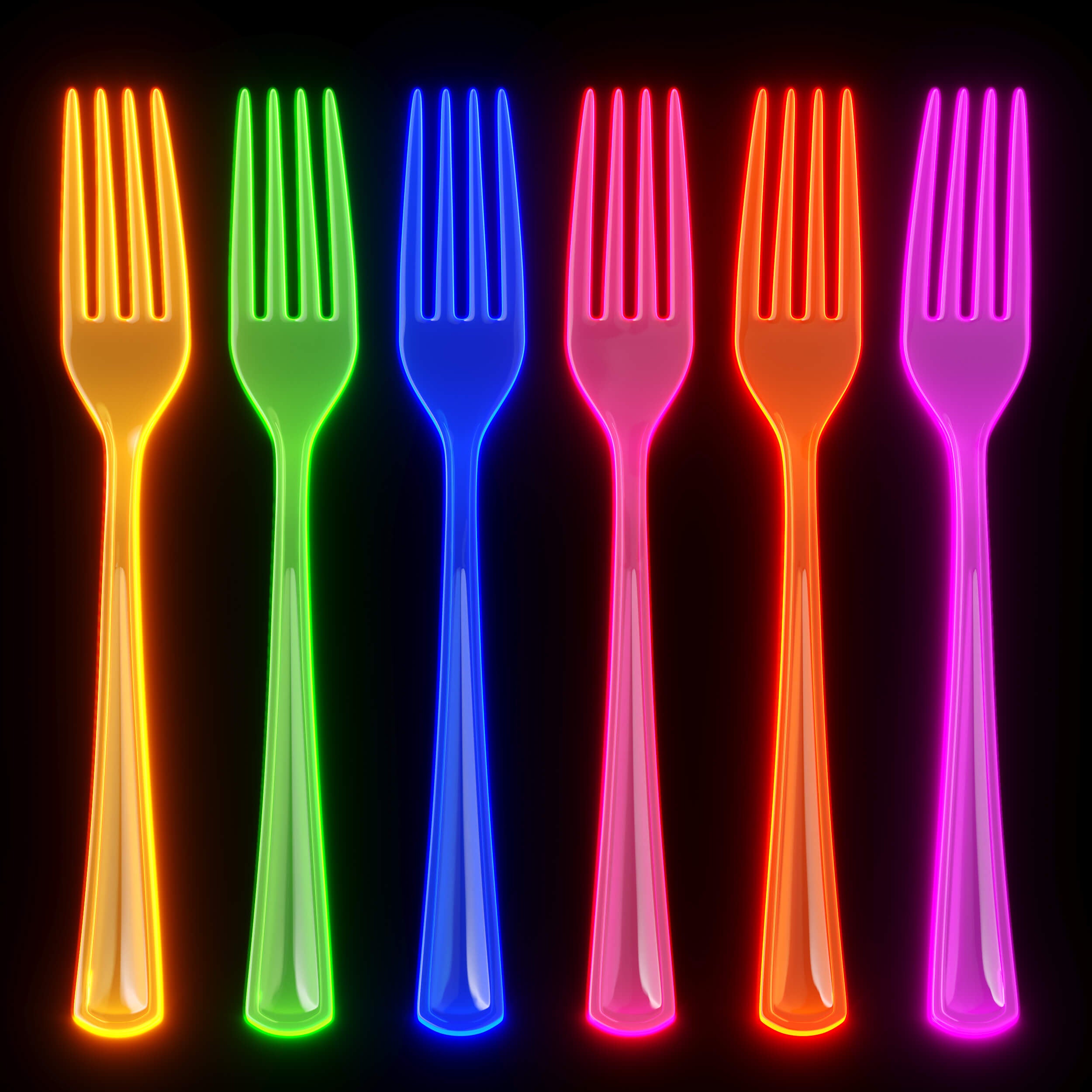 Heavy Duty Neon Plastic Forks 50 Ct.