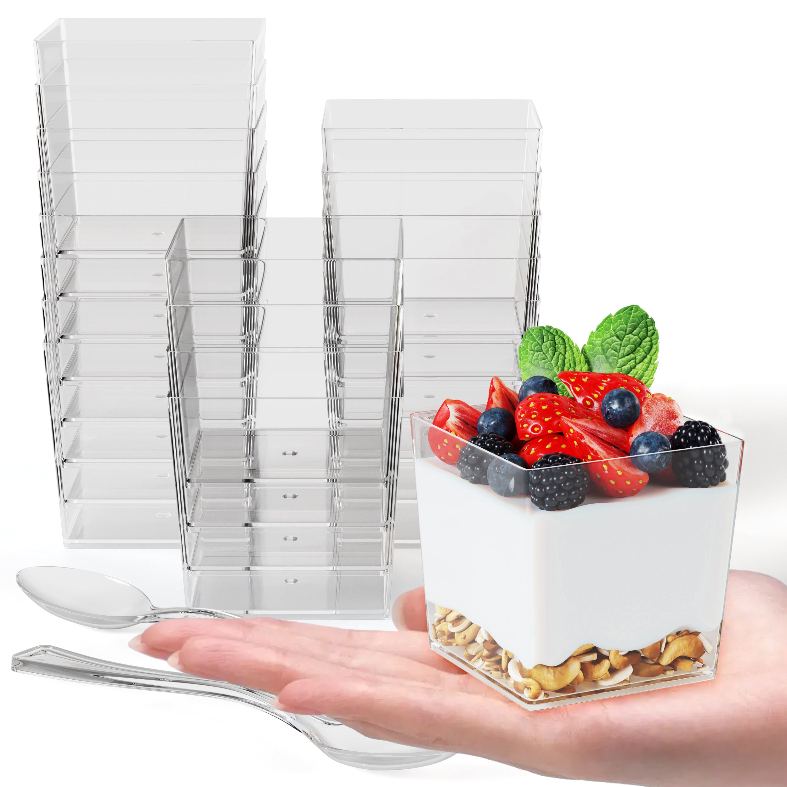 plastic disposable rectangle miniature dessert dish