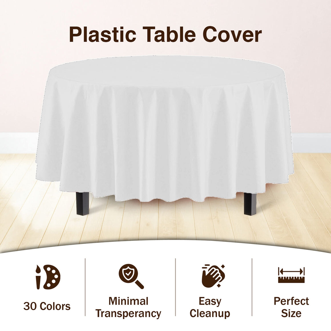 Round Plastic Tablecloths & Table Covers