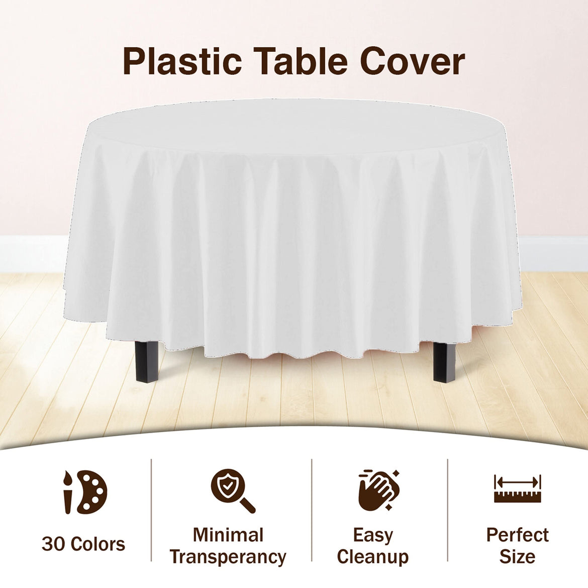 Round Plastic Tablecloths & Table Covers