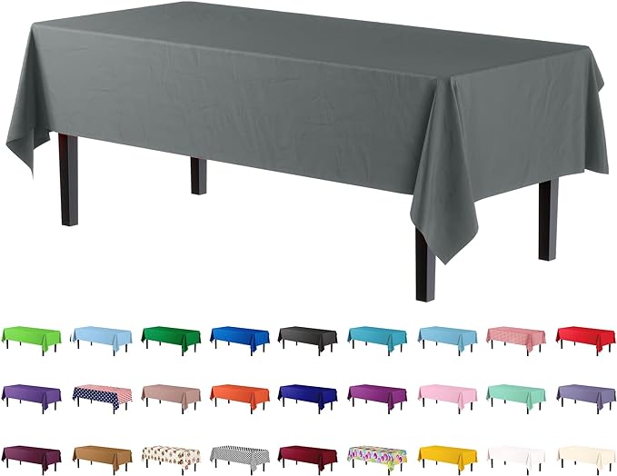 Premium Silver Plastic Table Cover