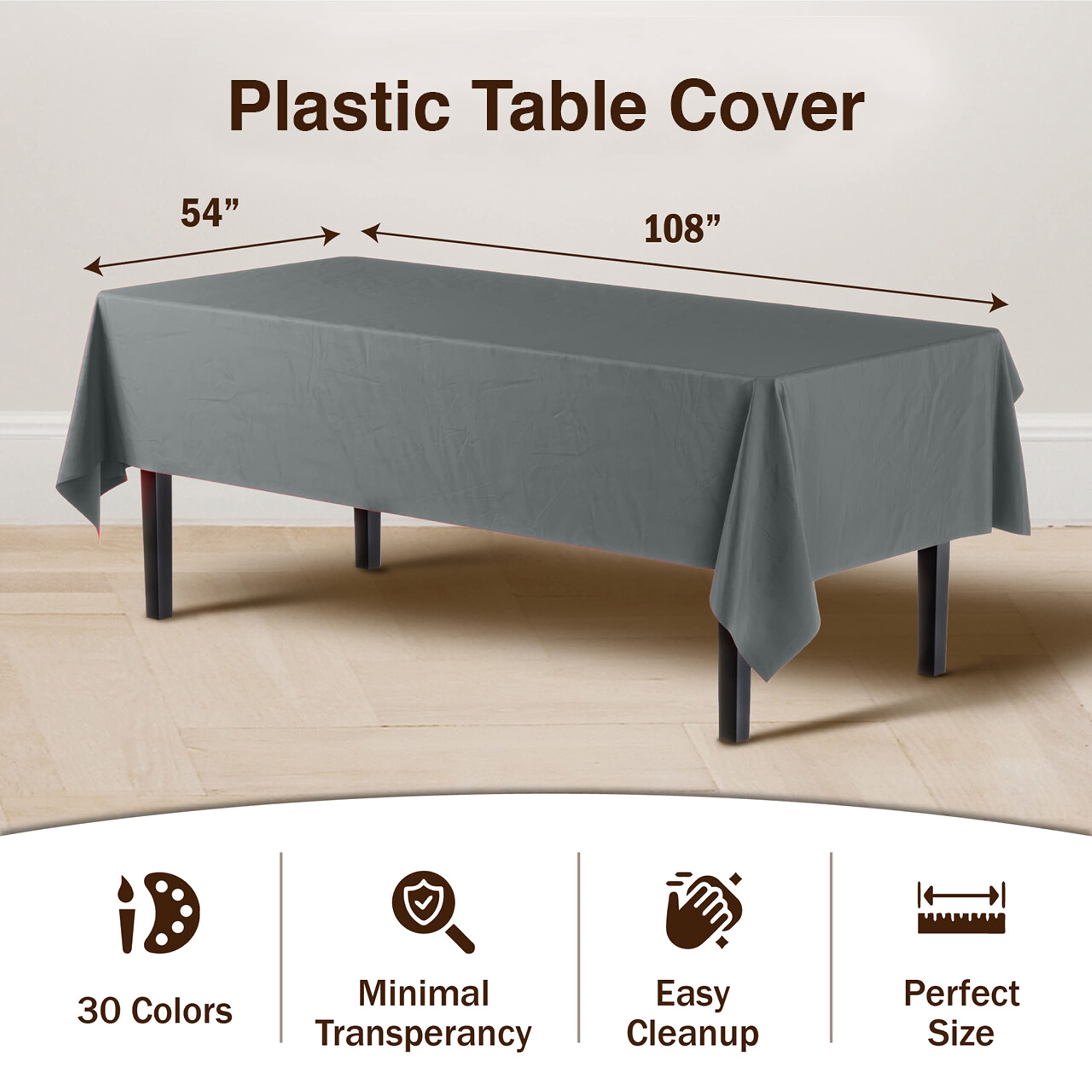Premium Silver Plastic Table Cover