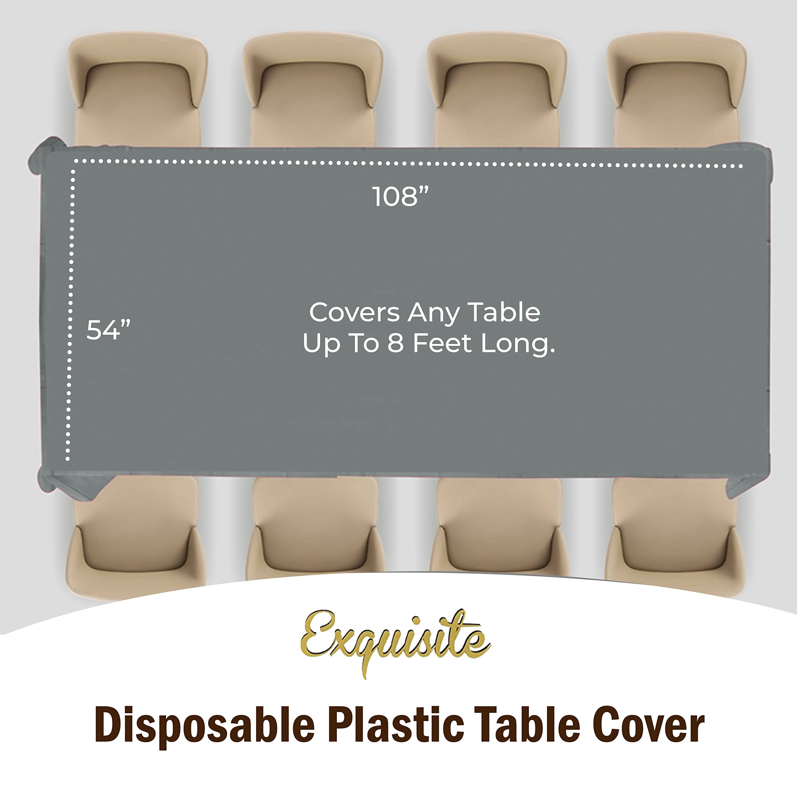 Premium Silver Plastic Table Cover