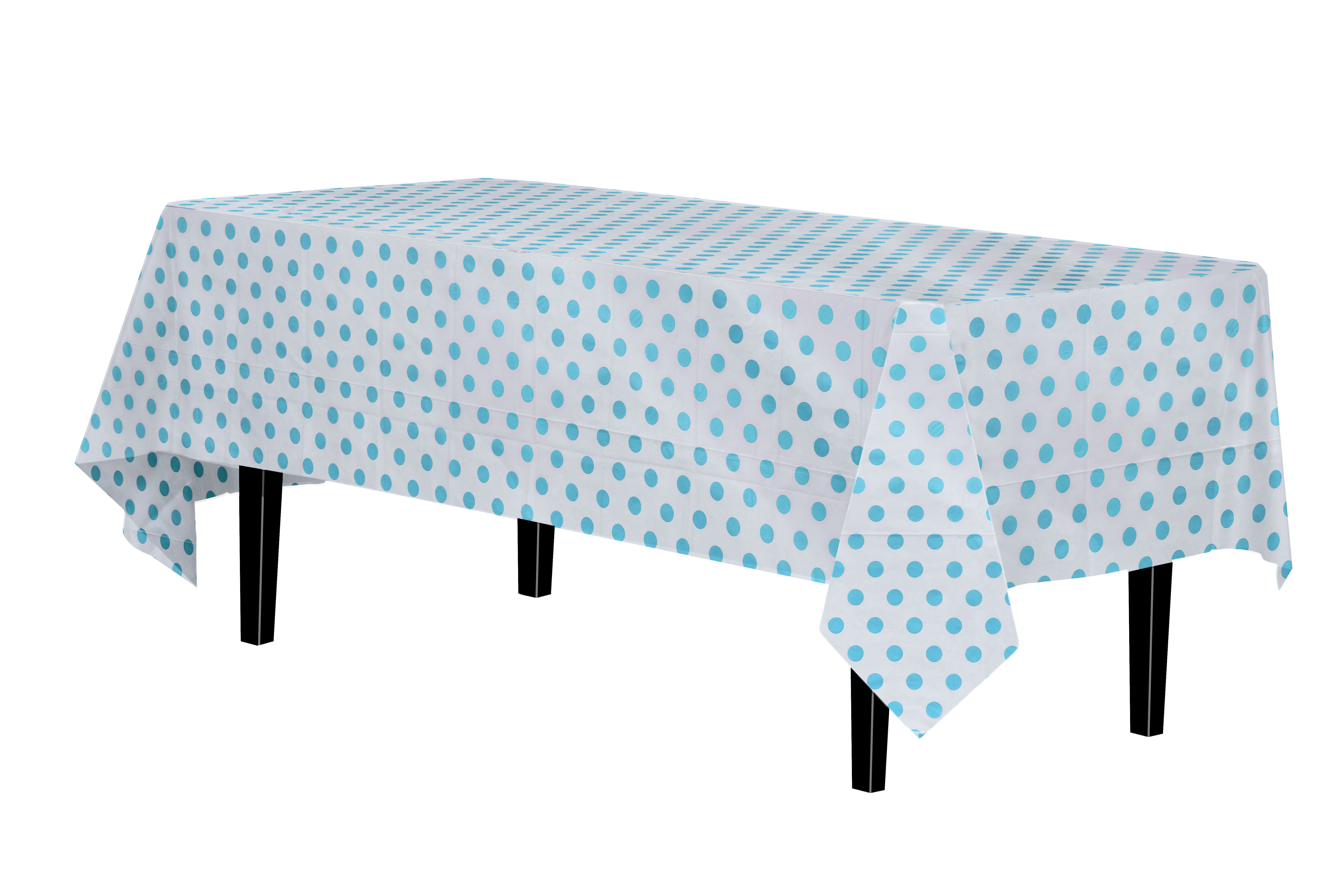 Light Blue Polka Dot Tablecloth