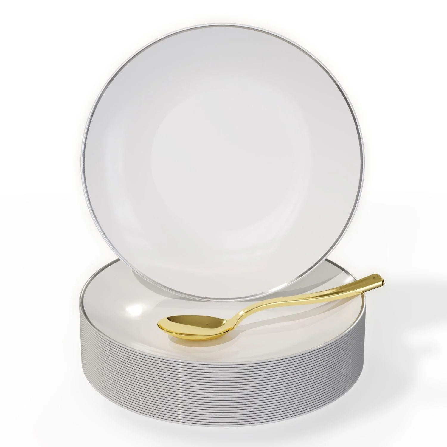 6" Classic Silver Design Elegant Plates - 10 ct.