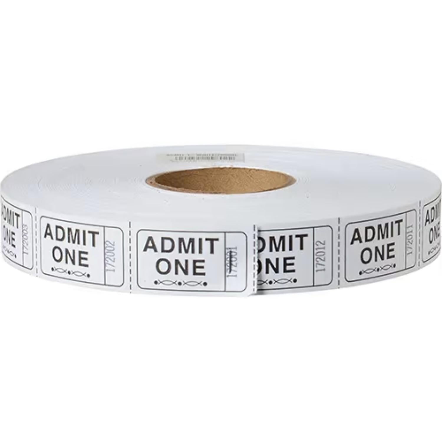 White 2000 Tickets Stock Ticket Roll