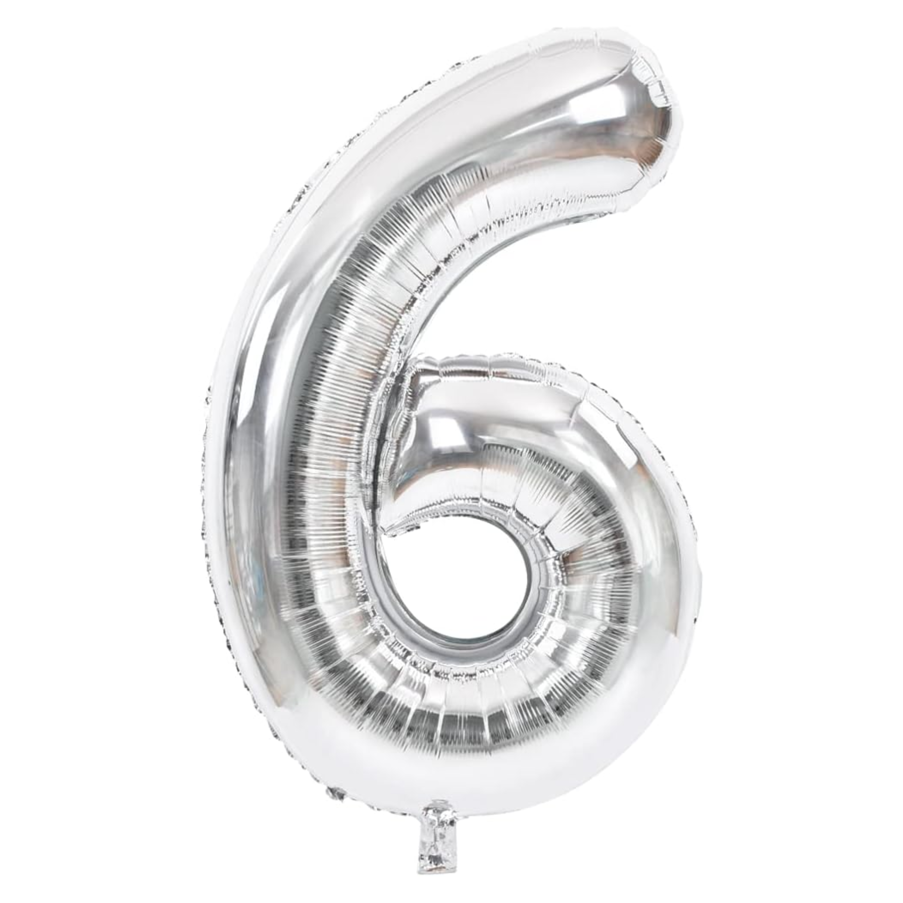 34" Number 6 Silver Helium Balloon