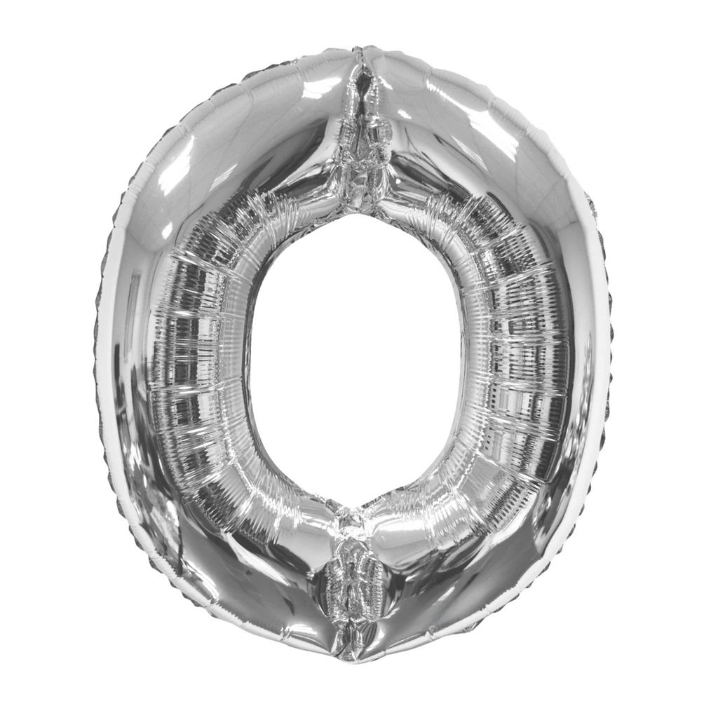 34 Inch Letter "O" silver foil Balloon