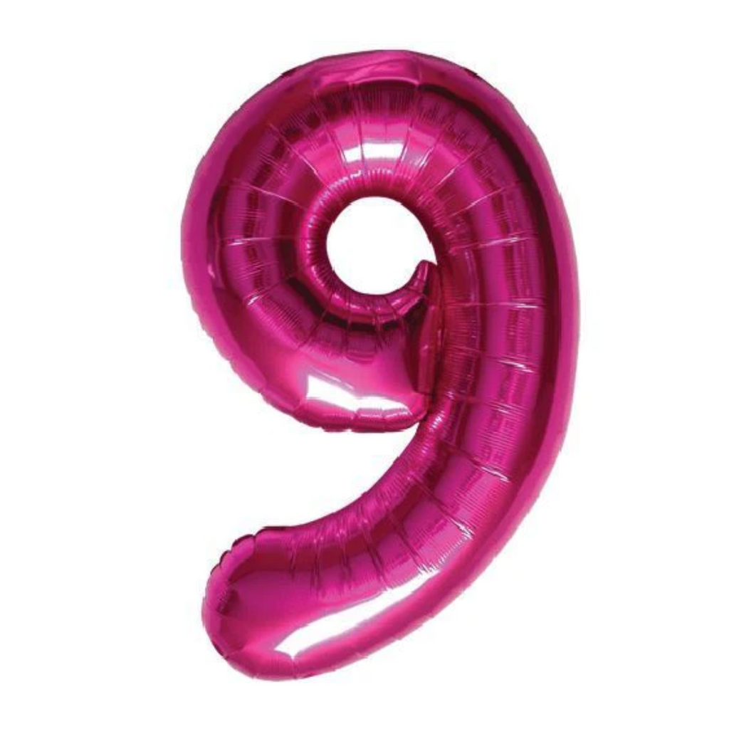 34" Number 9 Pink Helium Balloon