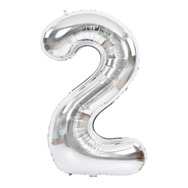 Mylar Number Balloons - Gold, Silver, Blue, and Pink