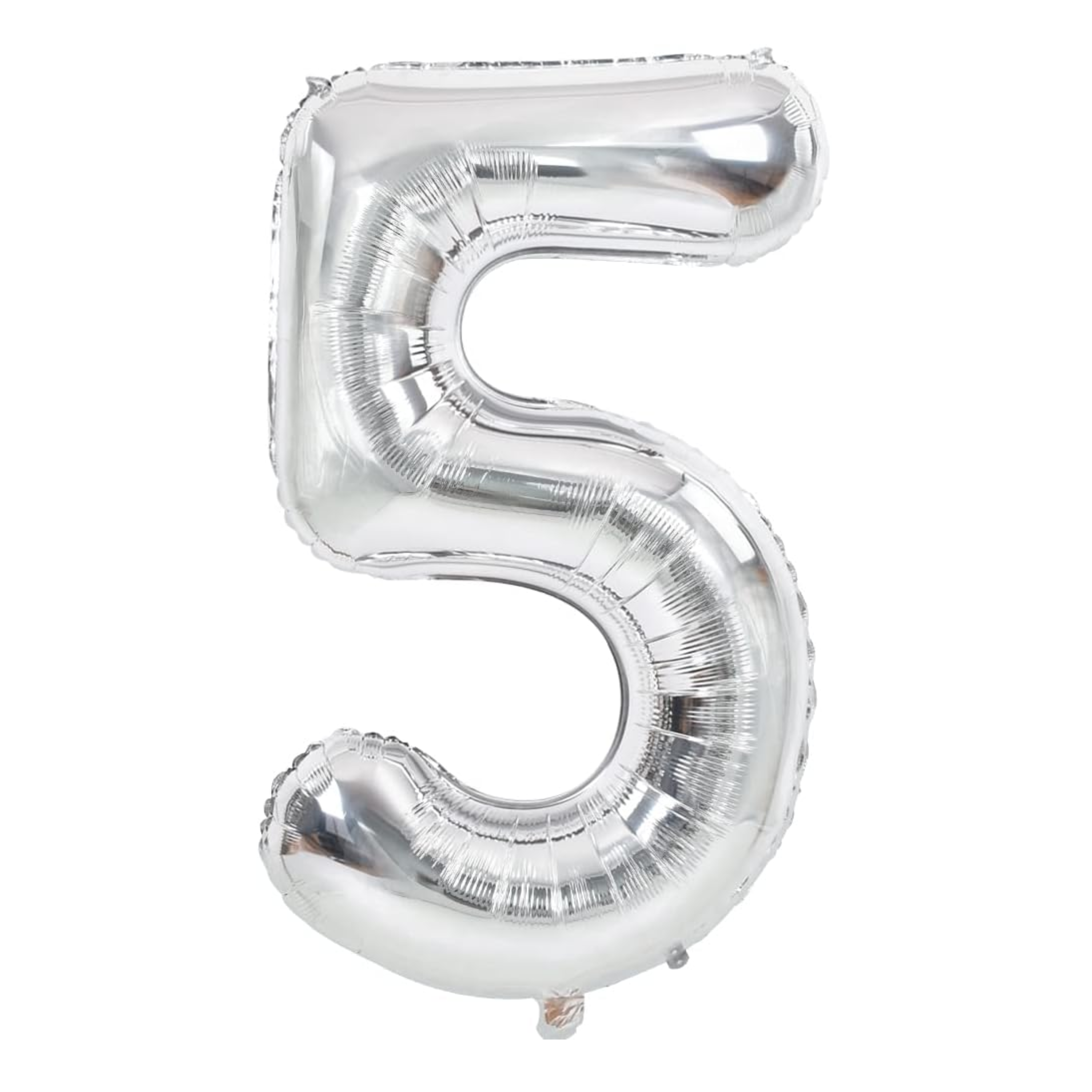 34" Number 5 Silver Helium Balloon