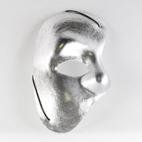 Silver Satin Partial-Face Mask For Parties