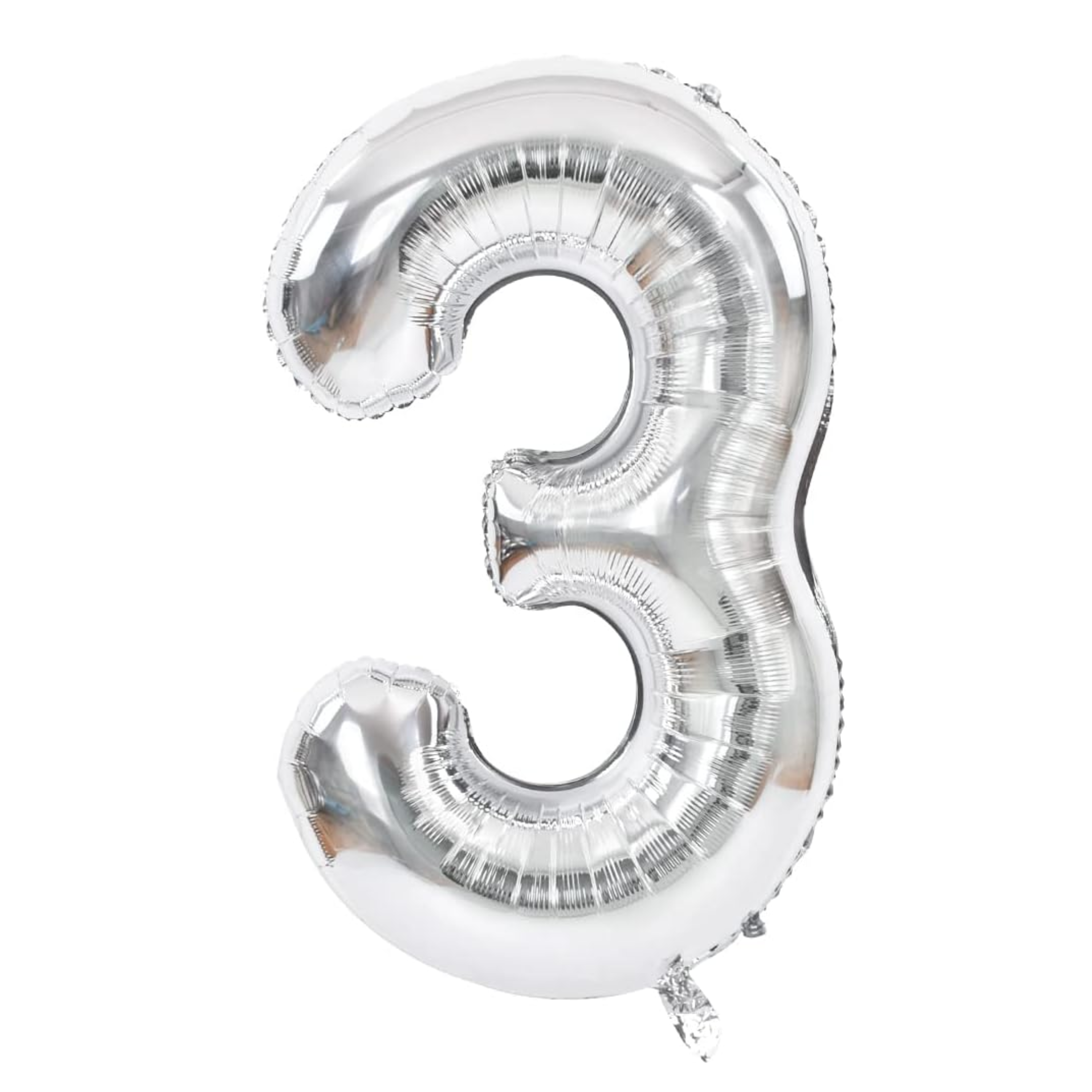 34" Number 3 Silver Helium Balloon