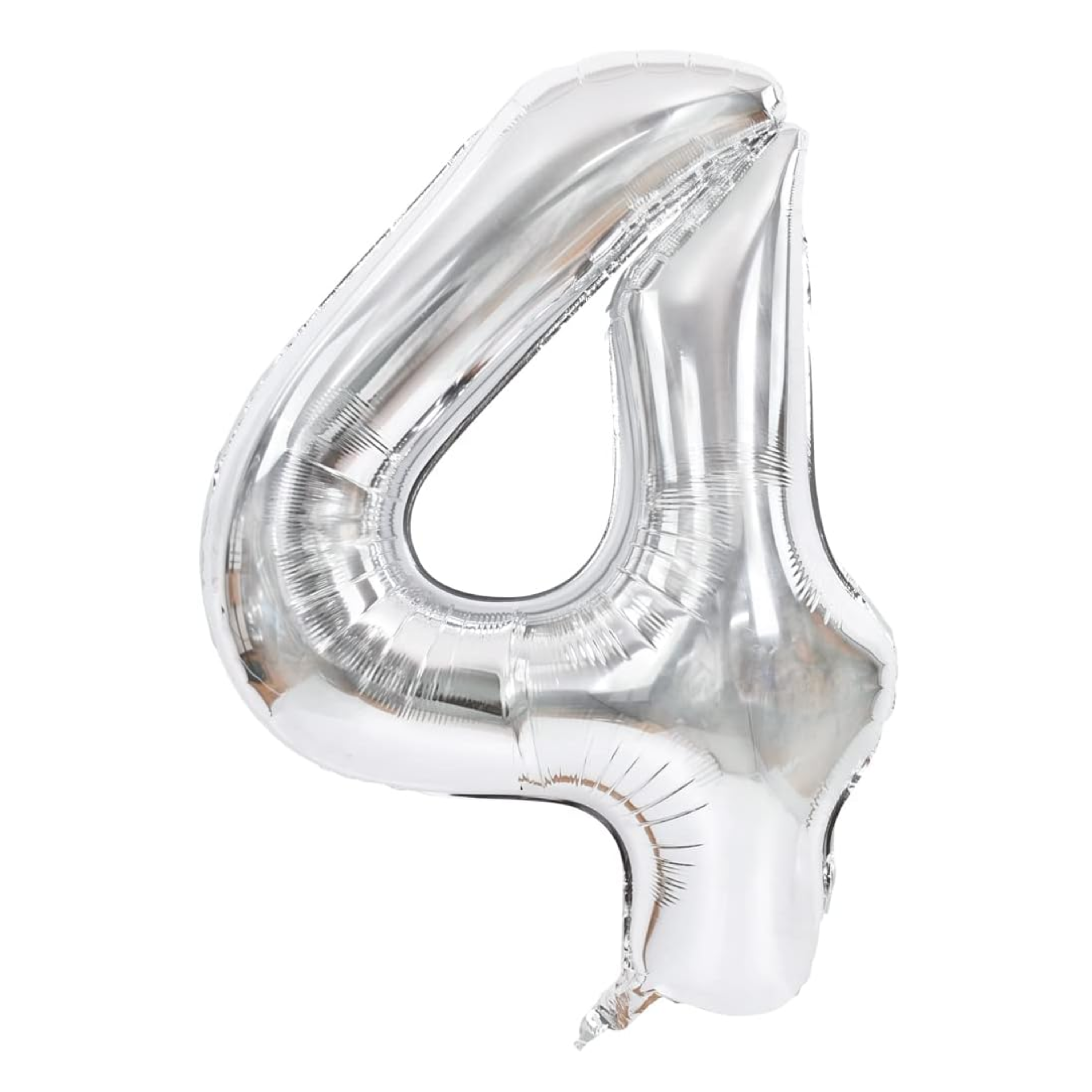 34" Number 4 Silver Helium Balloon