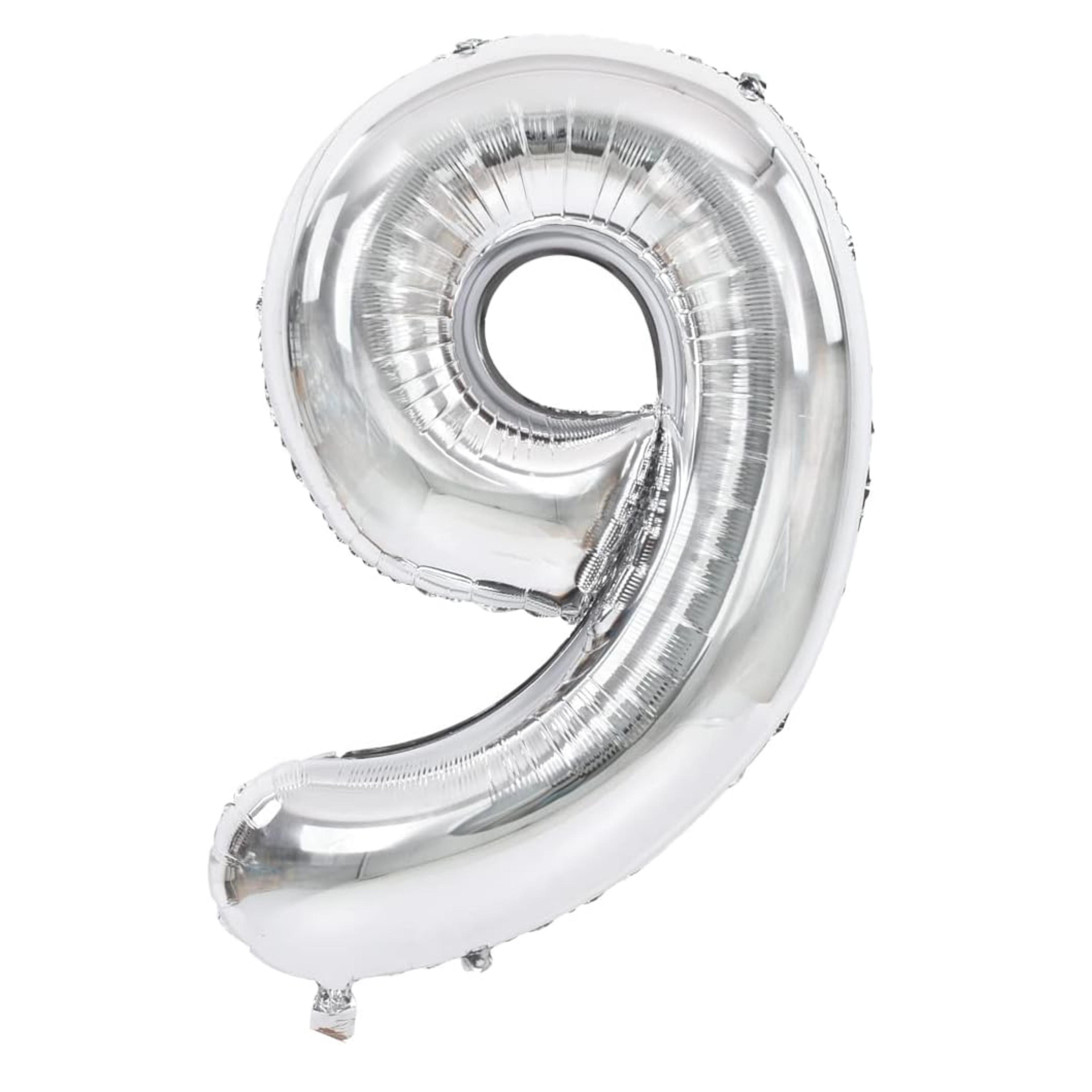 34" Number 9 Silver Helium Balloon